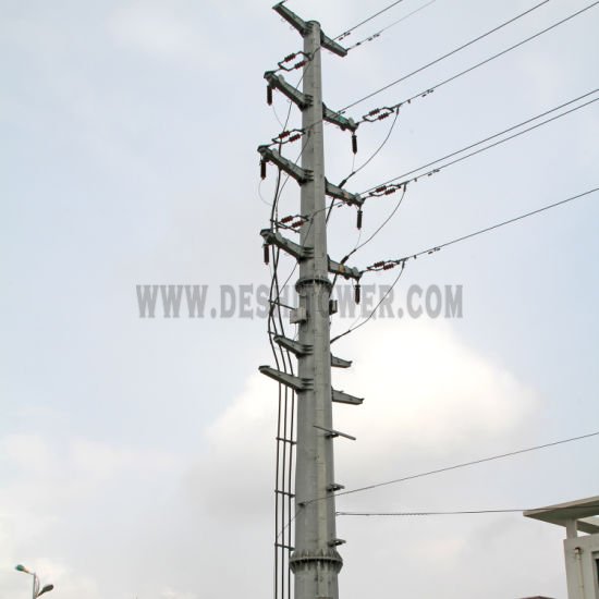 Electric Power Transmission 330kv Galvanized Steel Iron Mono Pole ...